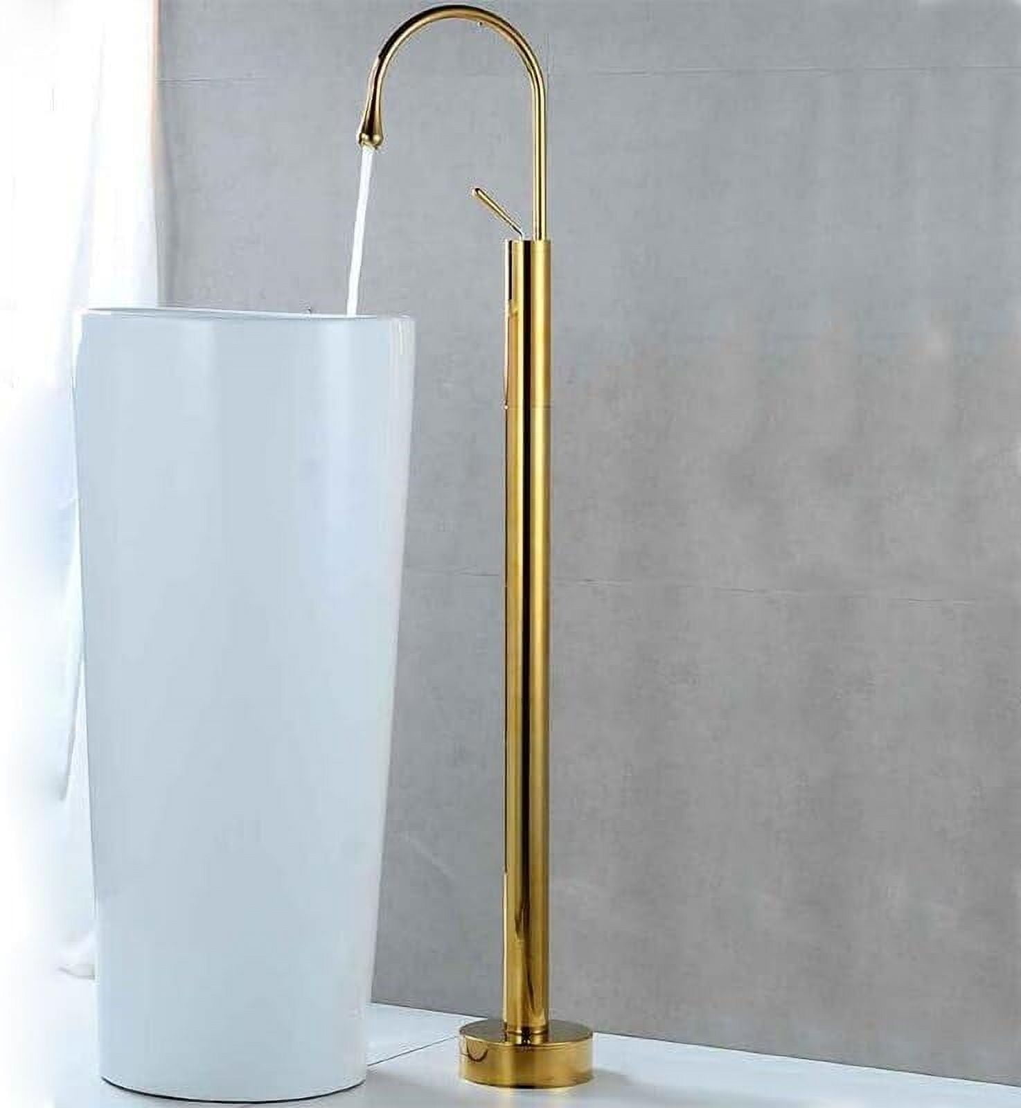 Bathtub Faucets Bath Tub Sink Mixers Floor Mounted Black Finish Brass ...