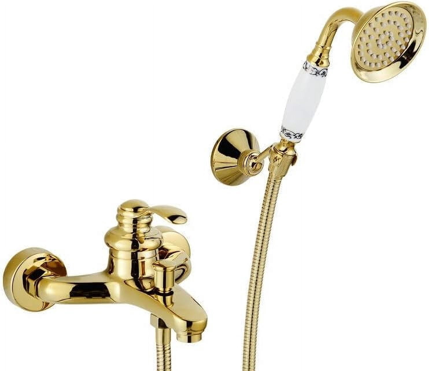 Bathtub Faucets Luxury Crystal Gold Bathroom Faucet Mixer Tap Wall ...