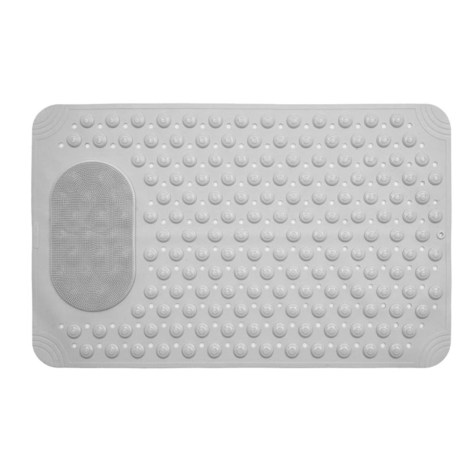 Bathtub Mat Non- Rubber Shower Mat with Drain Holes Suction Cups, Quick ...