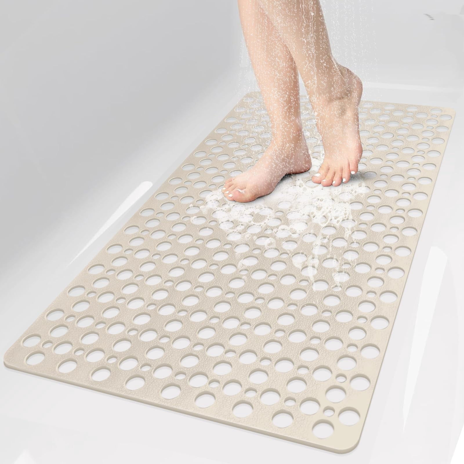 Bathtub Mat Non Slip: 30x17 Inch Soft Tpe Bath For Tub With Suction ...