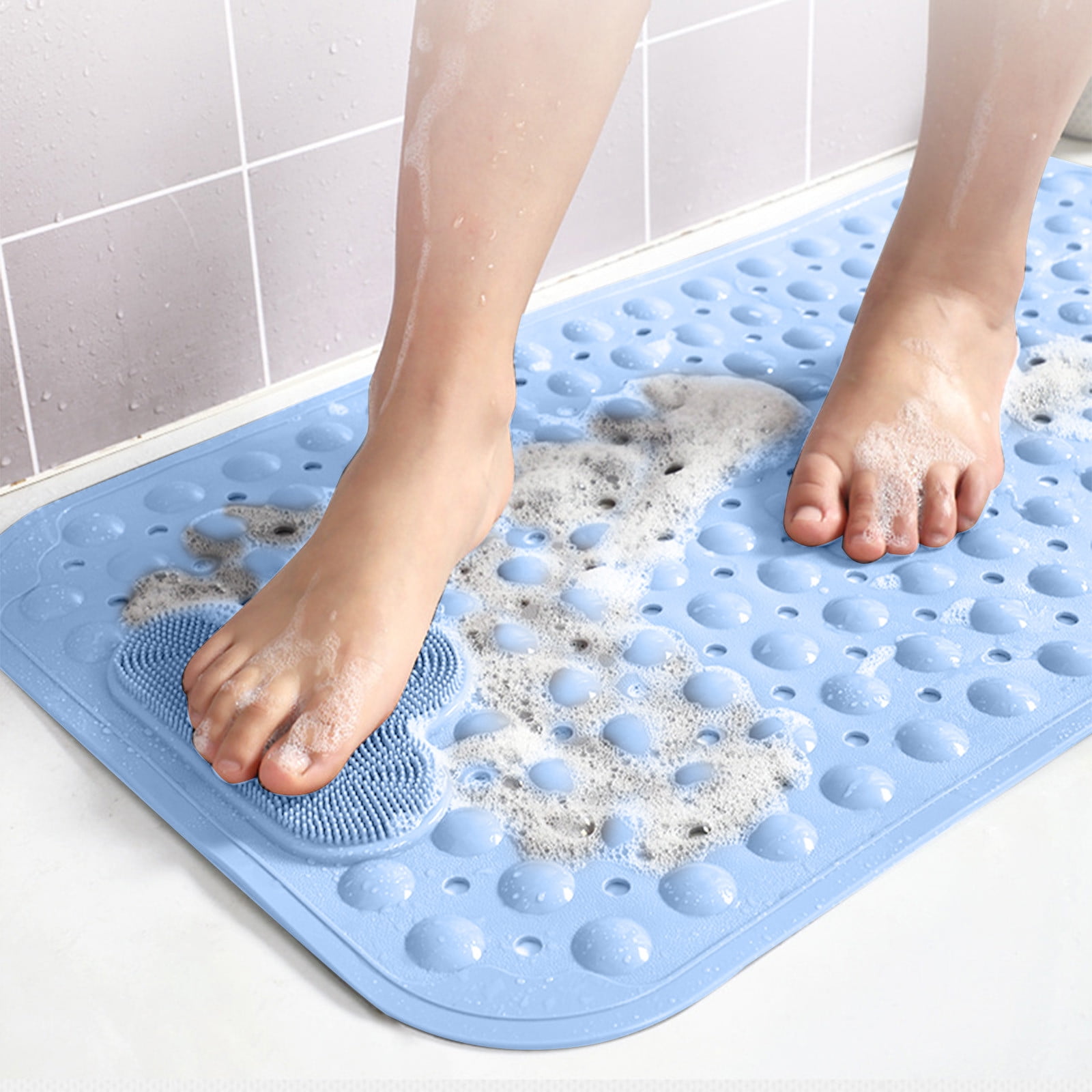 Bathtub Mat Non Slip, Bath Mat for Tub with Drain Holes Suction Cups ...