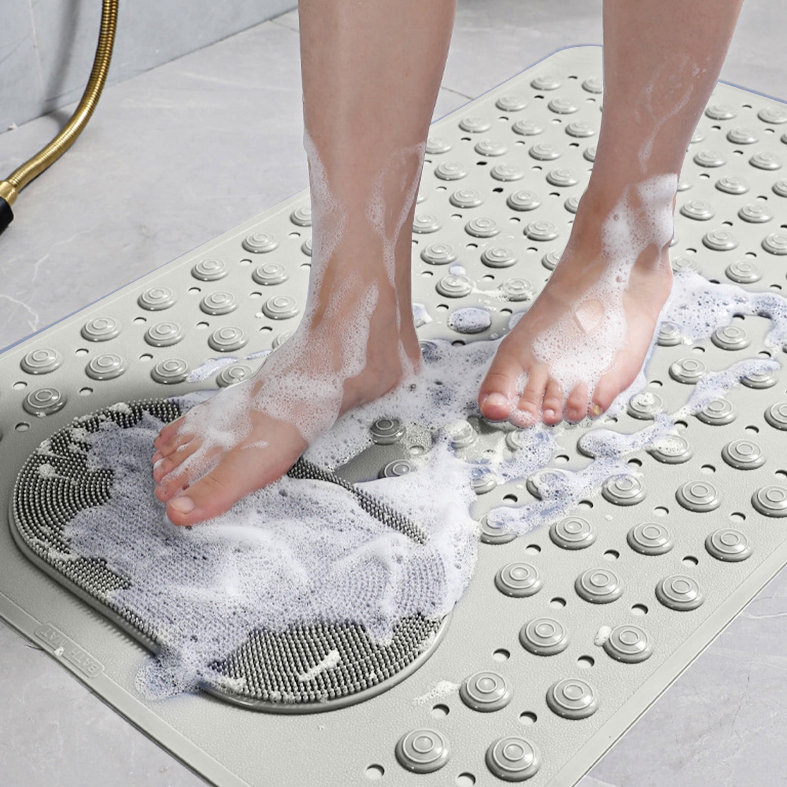 Bathtub Mat Non Slip, Extra Long Bath Mat for Tub, Big Suction Cups and ...