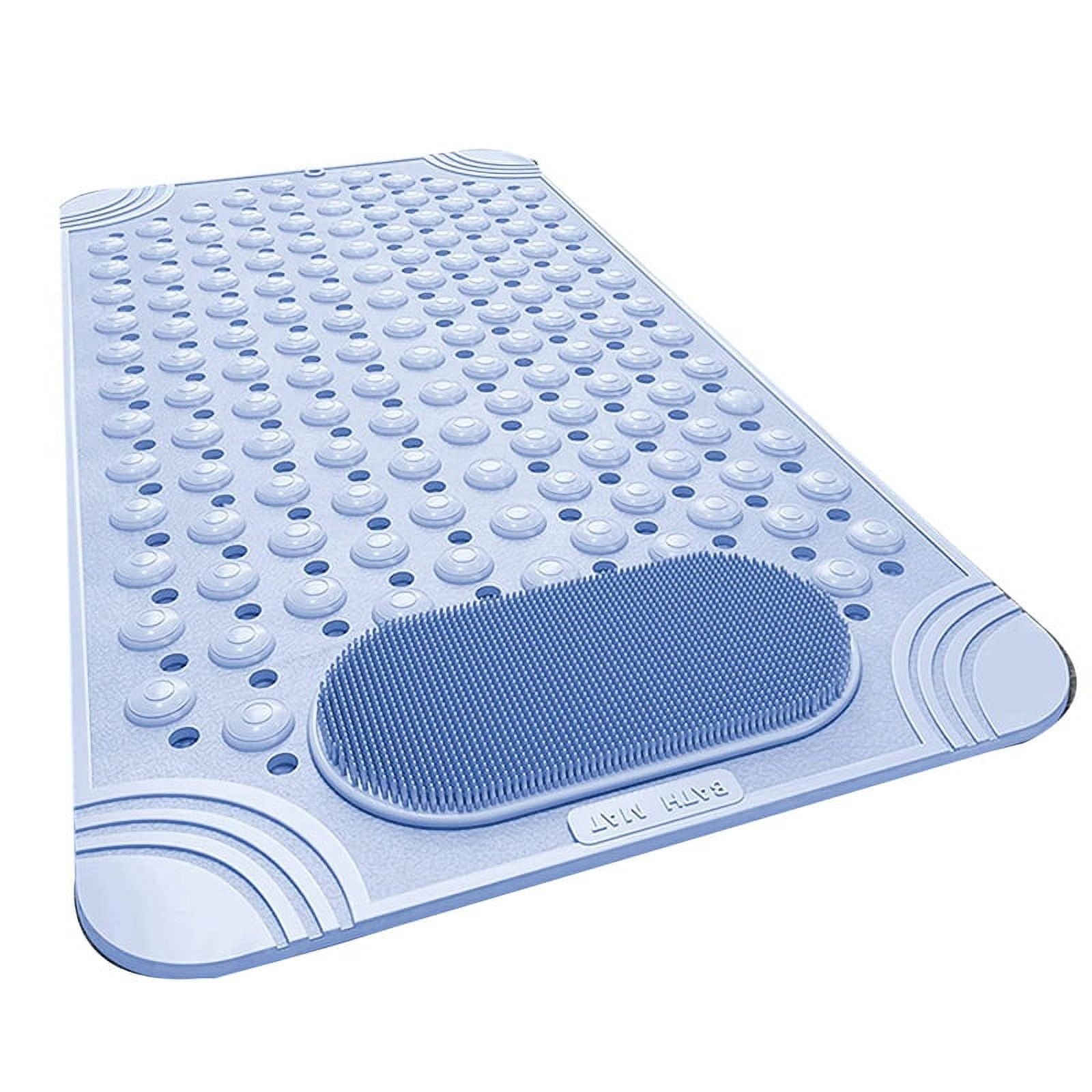 Bathtub Mat Non-Slip Rubber Shower Mat with Drain Holes Suction Cups ...