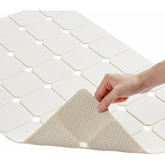 Bathtub Mat Non Slip Silicone Soft Odorless Bath Mat No Suction Cups ...