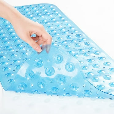 Extra Long Non-Slip Bath Mat with Drain Holes and Suction Cups, 39 x 16 ...