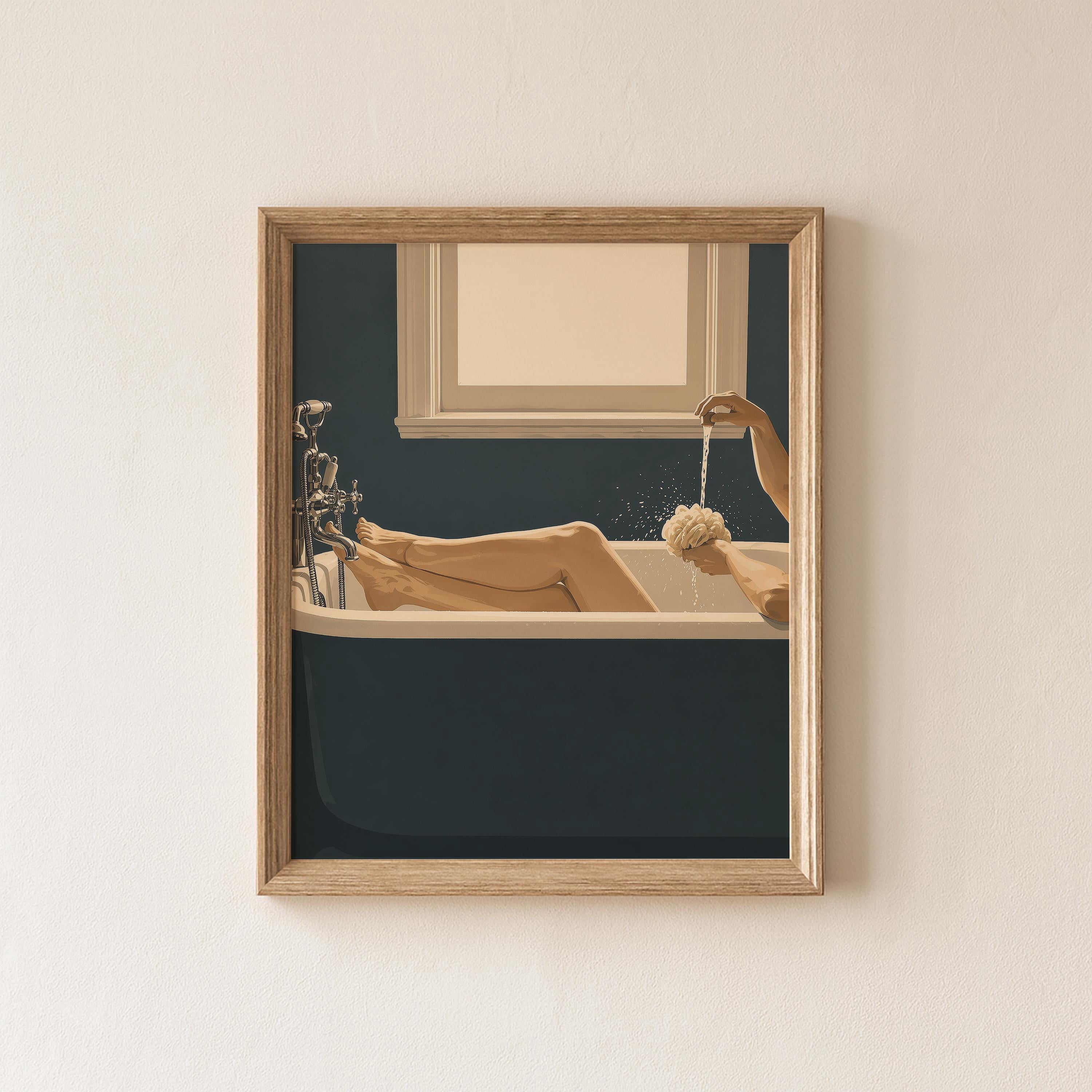Bathtub Poster, Self Care Wall Art, Bathroom Print, Minimal Relaxing ...
