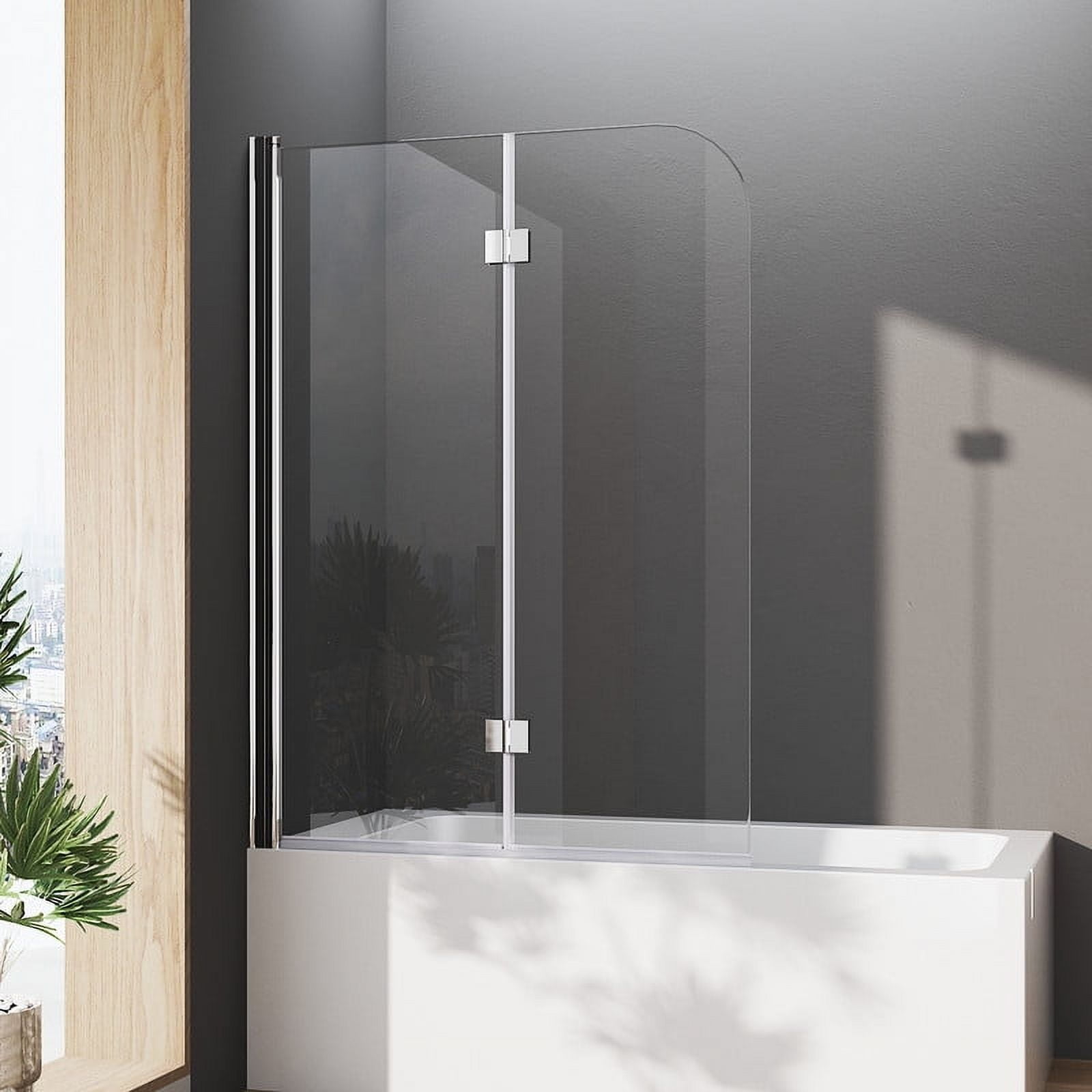 Bathtub Shower Door, Semi-Frameless Bath Tub Shower Door Foldable ...