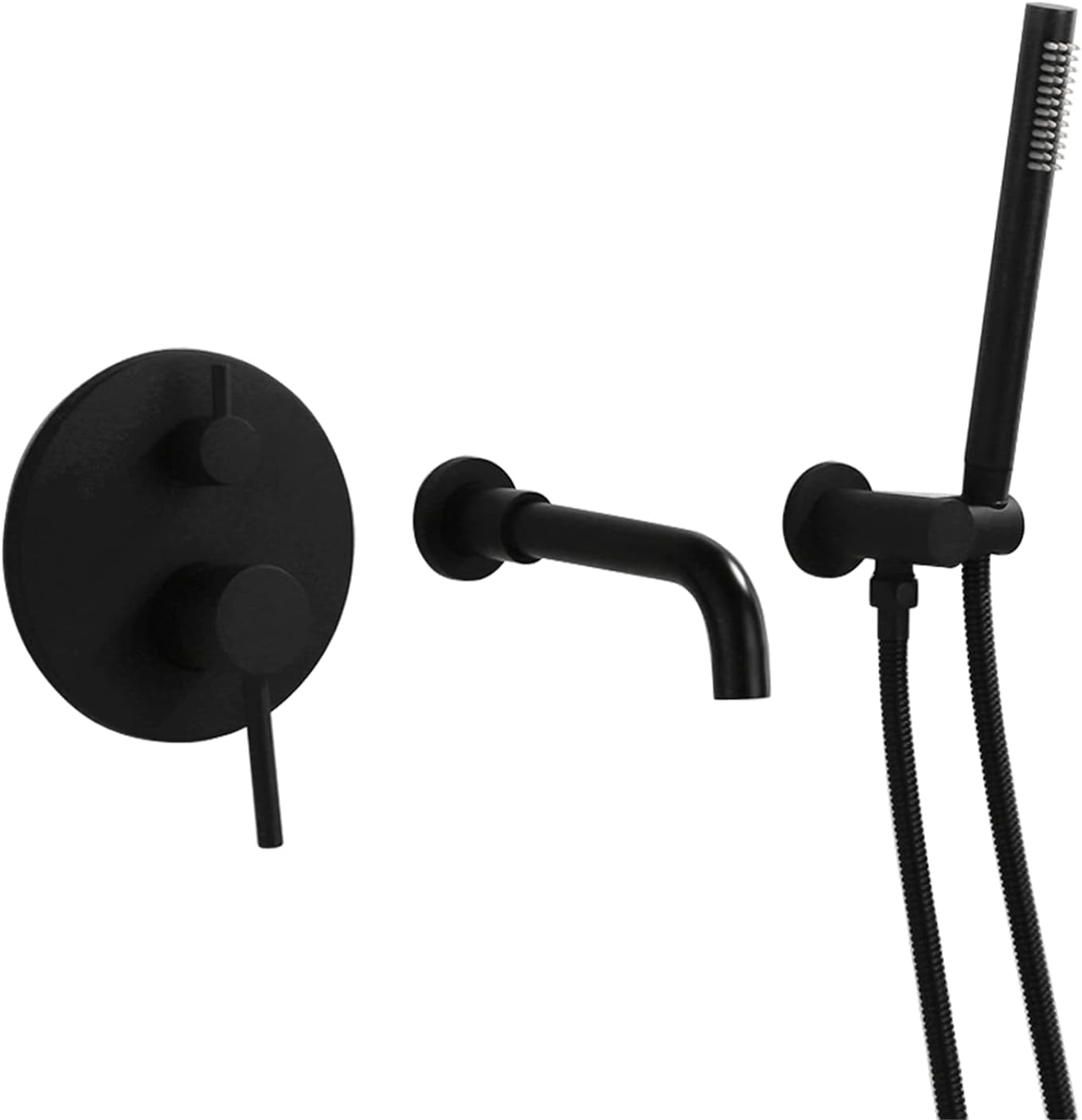 Bathtub Shower Faucet Set with Hand Shower and Rotatable Tub Spout ...