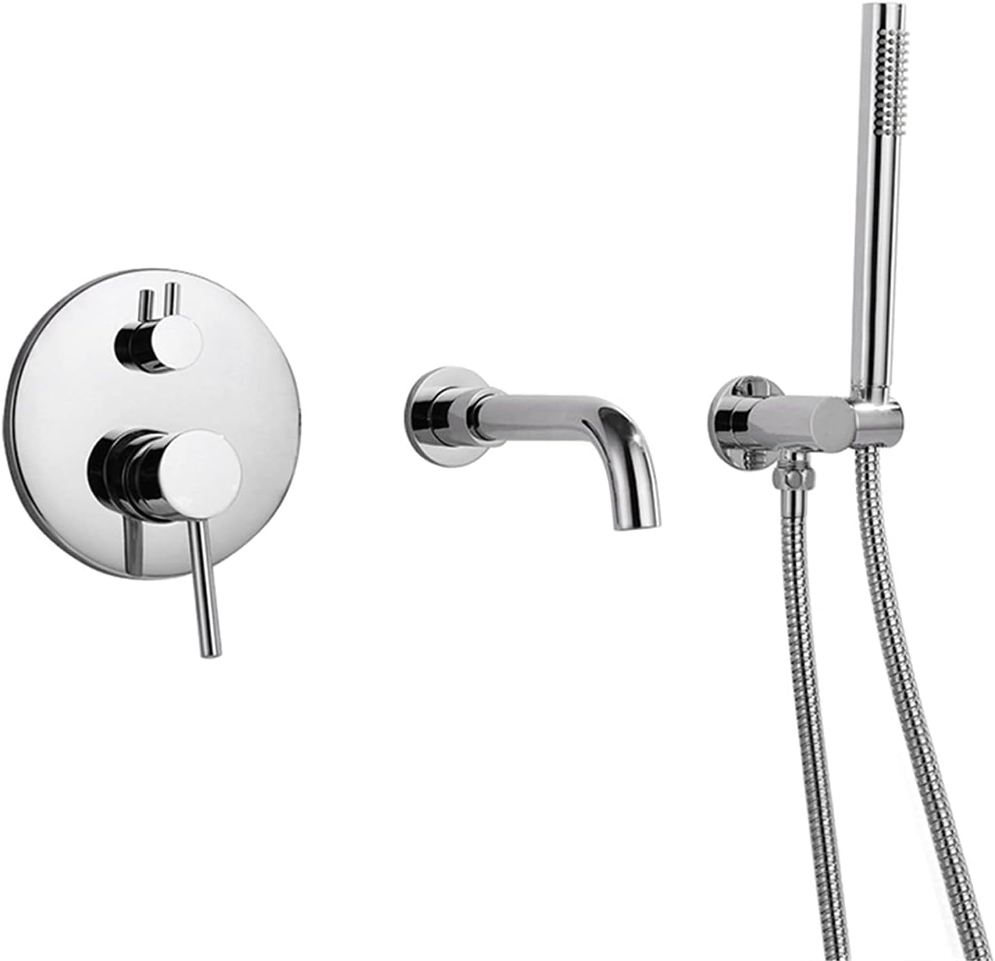 Bathtub Shower Faucet Set with Hand Shower and Rotatable Tub Spout ...