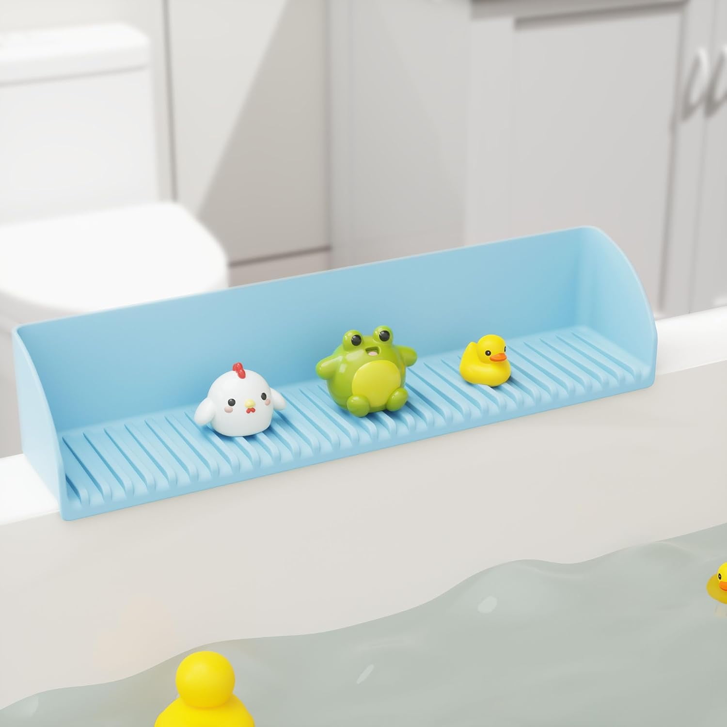 Bathtub & Sink Splash Guard - 2Pack Silicone Kids Bath Water Guard with ...