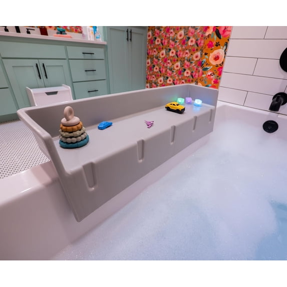 Bathtub Splash Guard & Bath Shelf for Kids – Toddler Bath Tray, Bath ...