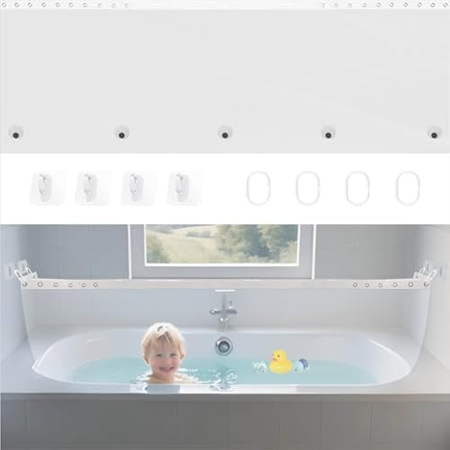 Bathtub Splash Guard for Kids & Pets | Splash-Proof & Adjustable Design ...