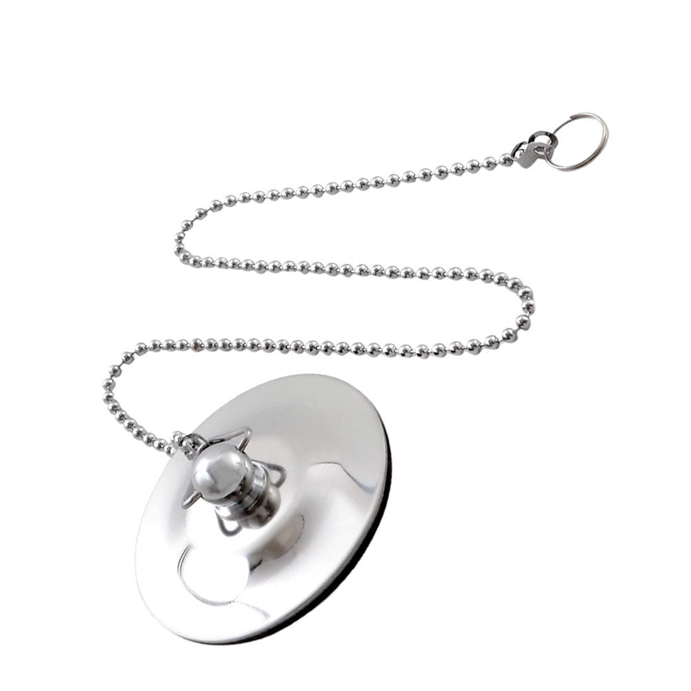 Siliaire Drain Cover with Chain for Bathroom Use Easy to Replace Silver ...