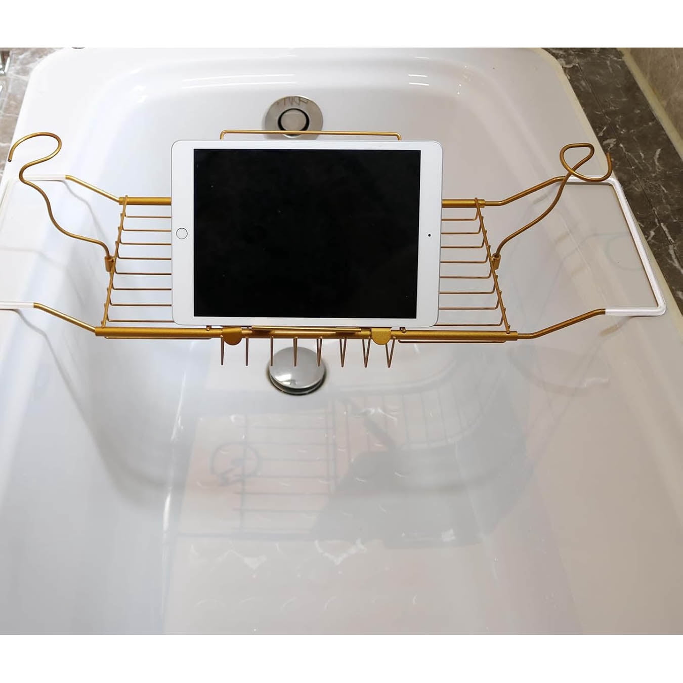 Bathtub Tray Caddy for Luxury Bath Expandable Extra Wide with Wine ...