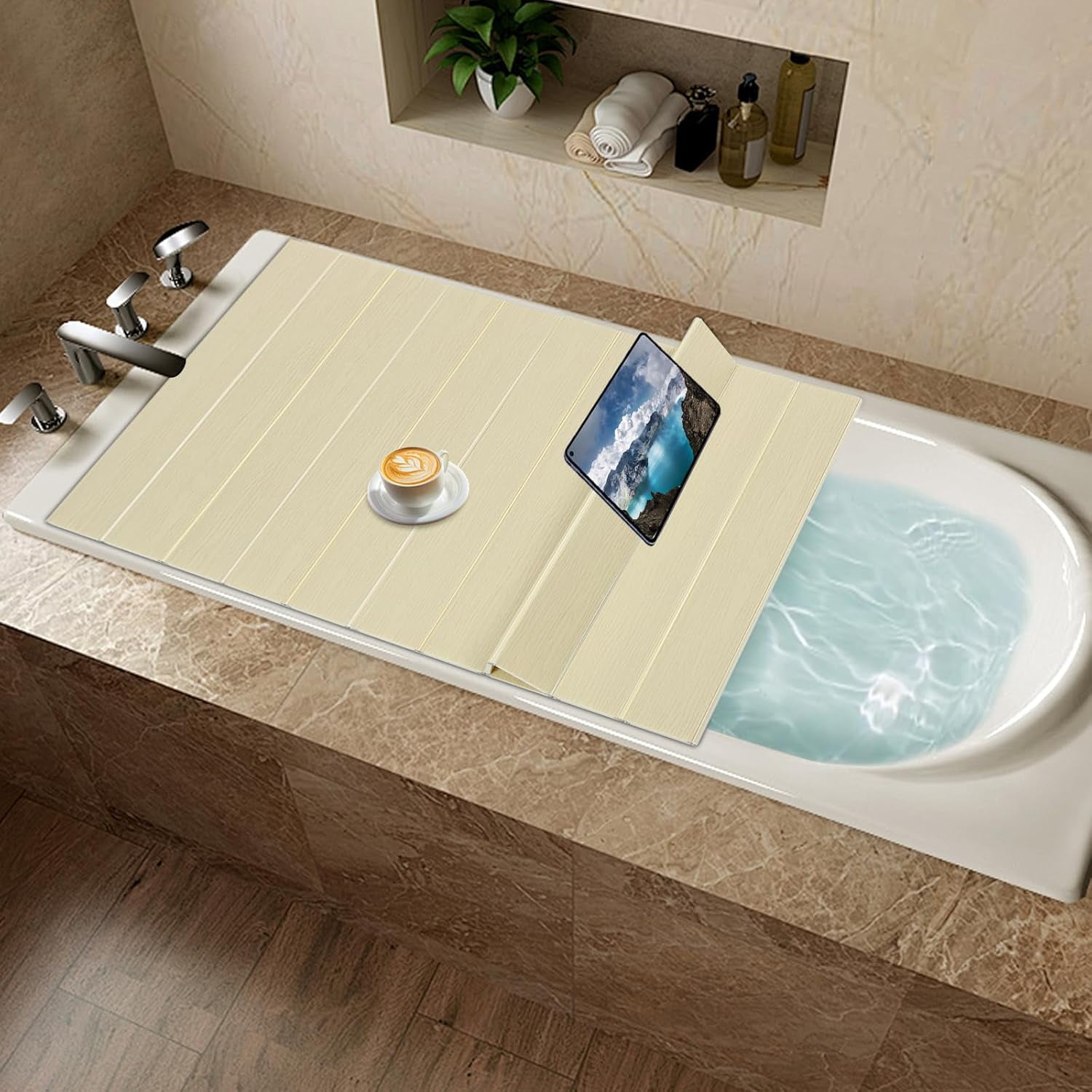 Bathtub Tray, Foldable Waterproof Bathtub Insulation Cover with 0.65cm ...