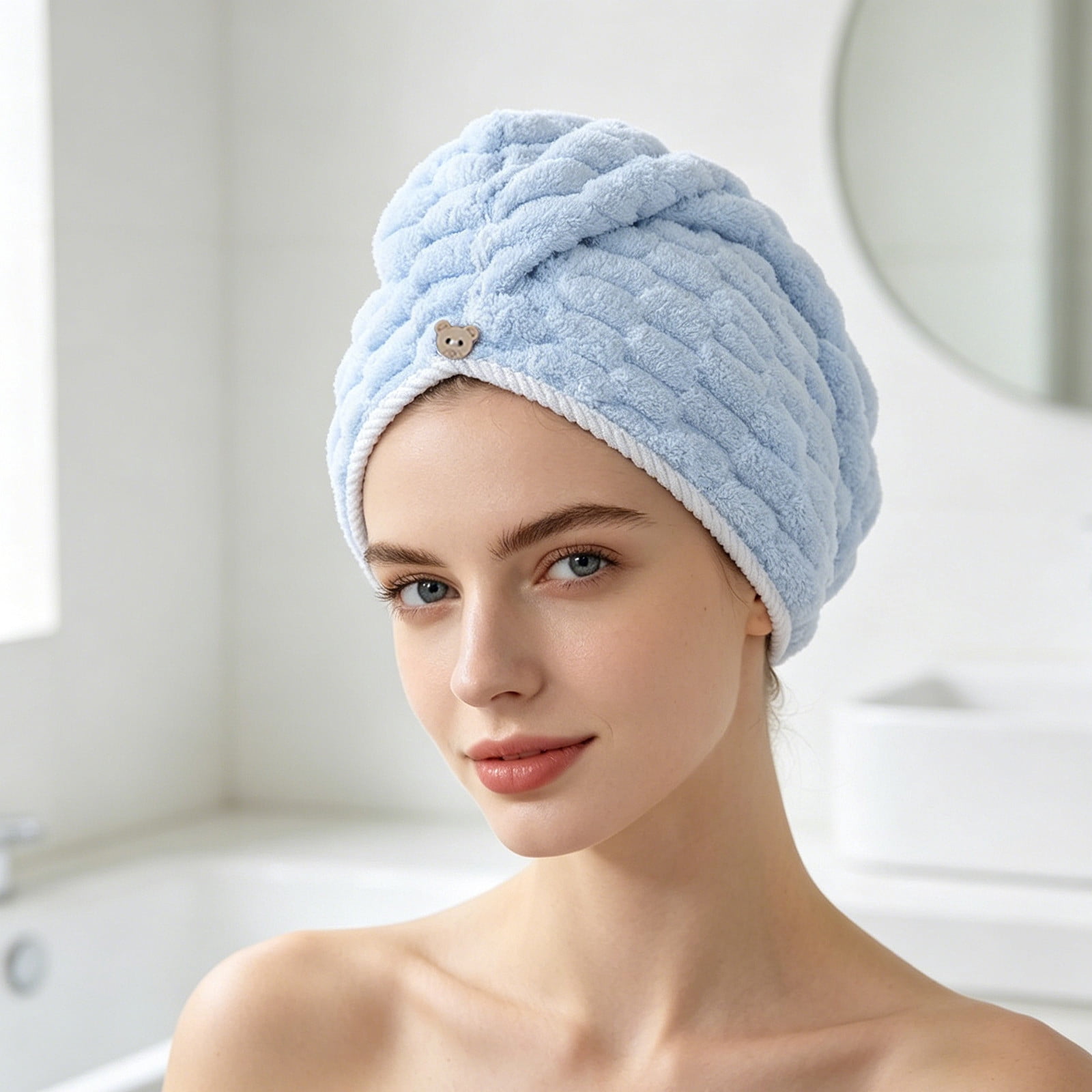 Bathwe Hair Towel Wrap for Women, Ultra Absorbent Twist Hair Turban ...
