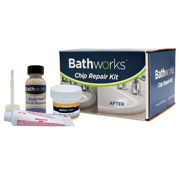 Bathworks DIY Chip Repair Kit for Bathtub, Tiles & Shower (Almond ...