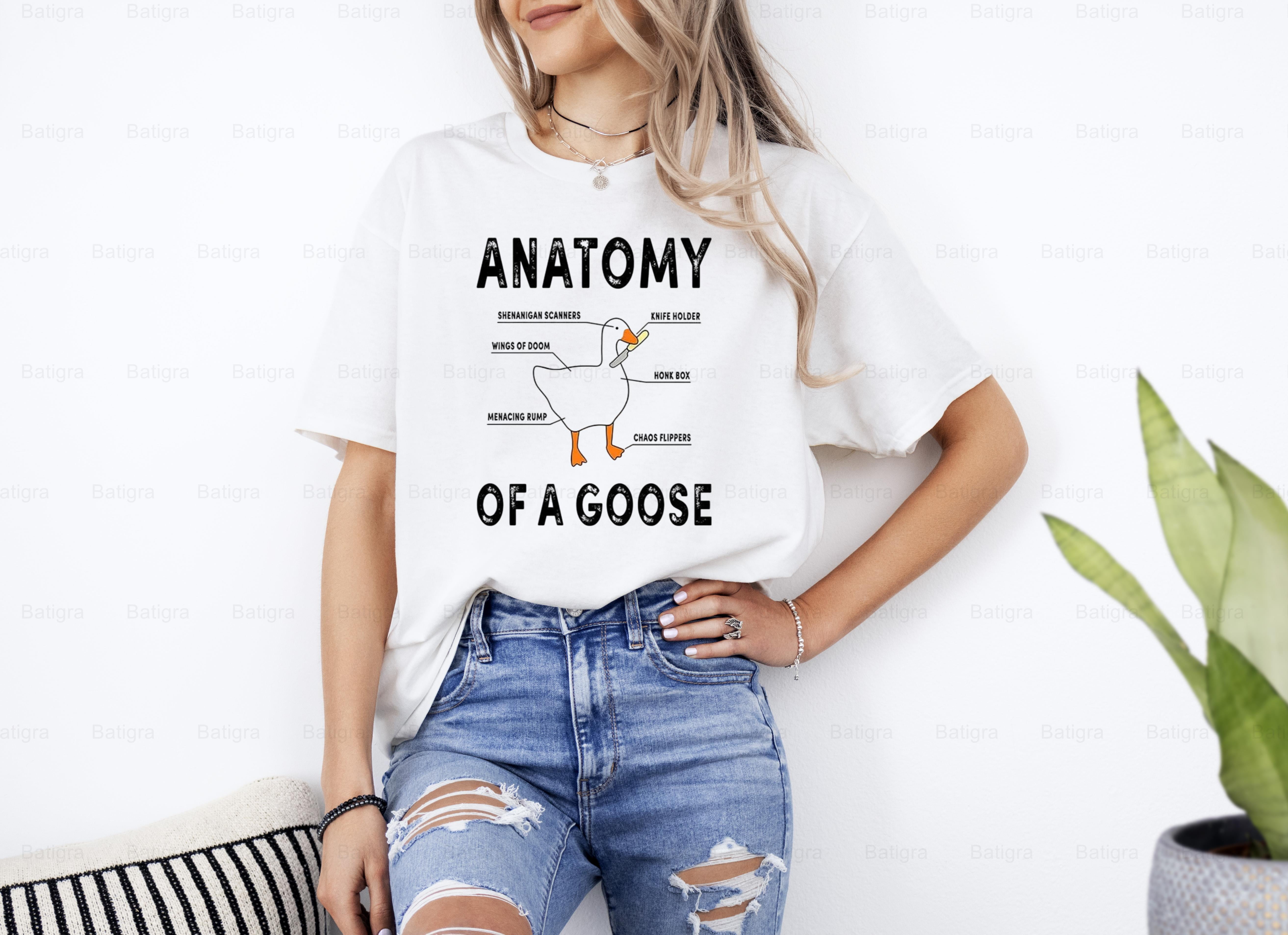 Batigra Anatomy of a Goose Funny Duck Meme Gamer T-Shirt, for men ...