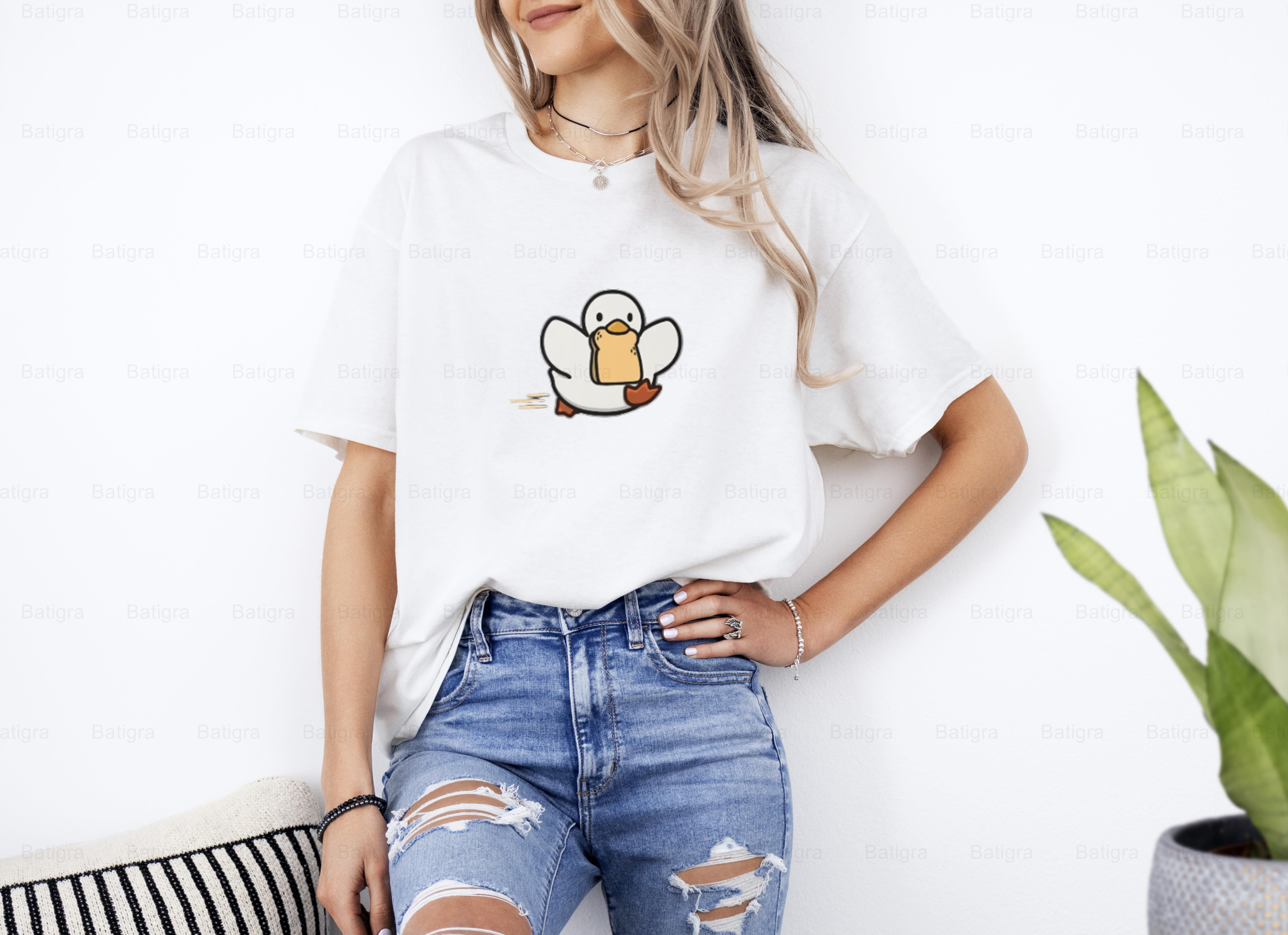 Batigra Duck With Toast Funny Gift Meme Humor T-Shirt, for men & women ...