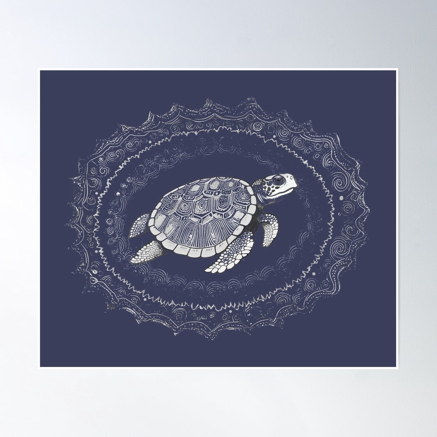 Batik Aboriginal Terrapin Turtle Poster Wall Art, Modern Wall Decor ...