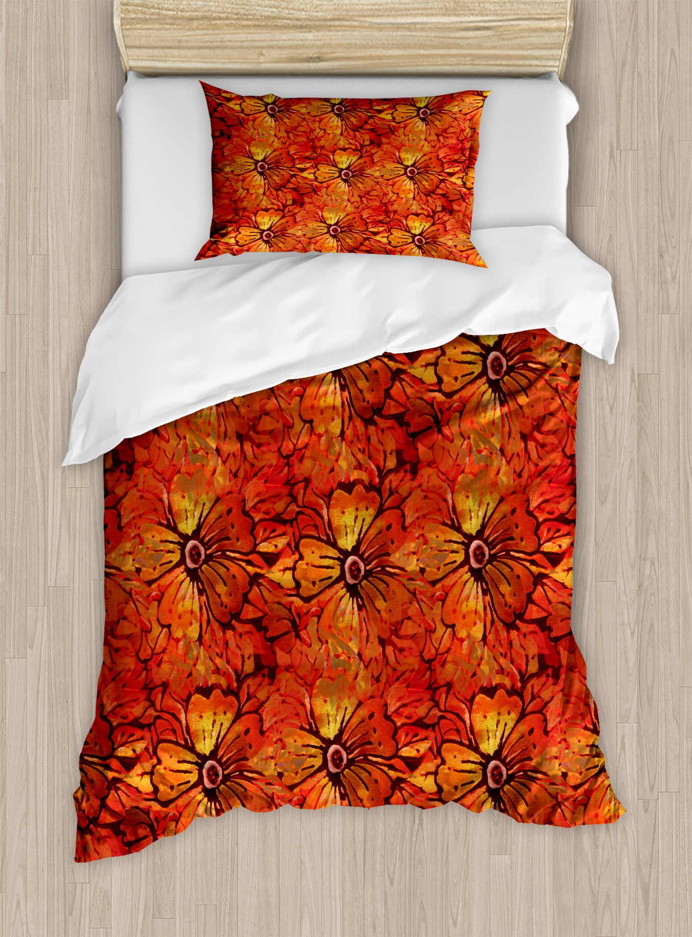 Batik Duvet Cover Set, Grungy Distressed Nostalgic Victorian Style ...