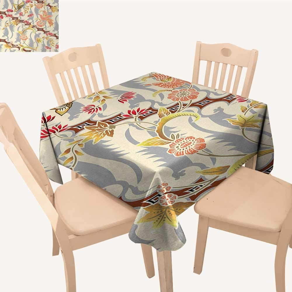 Batik Jacquard Tablecloth Japanese Garden Inspired Swirling Spring ...