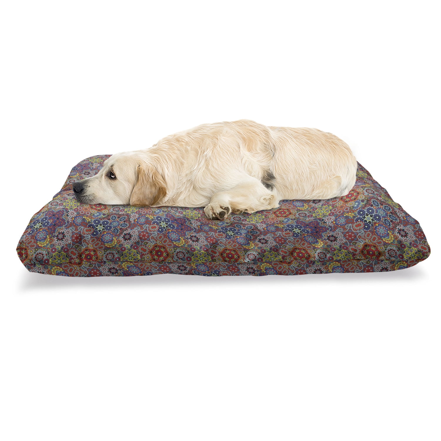 Batik Pet Bed, Vintage Combined Nested Paisley Motif Oriental Feminine ...