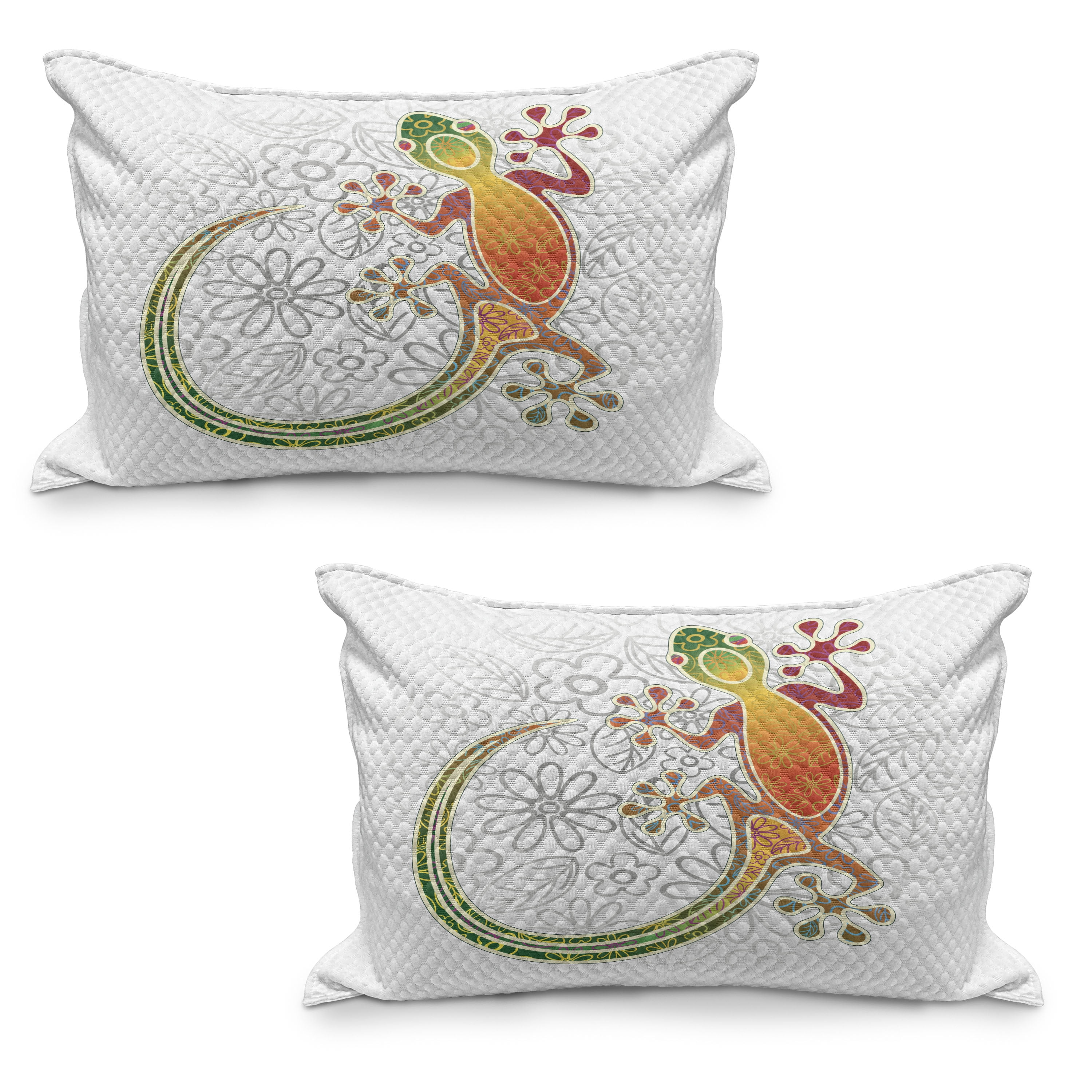 Batik Quilted Pillowcover Set of 2, Native Southeast Common House Gecko ...