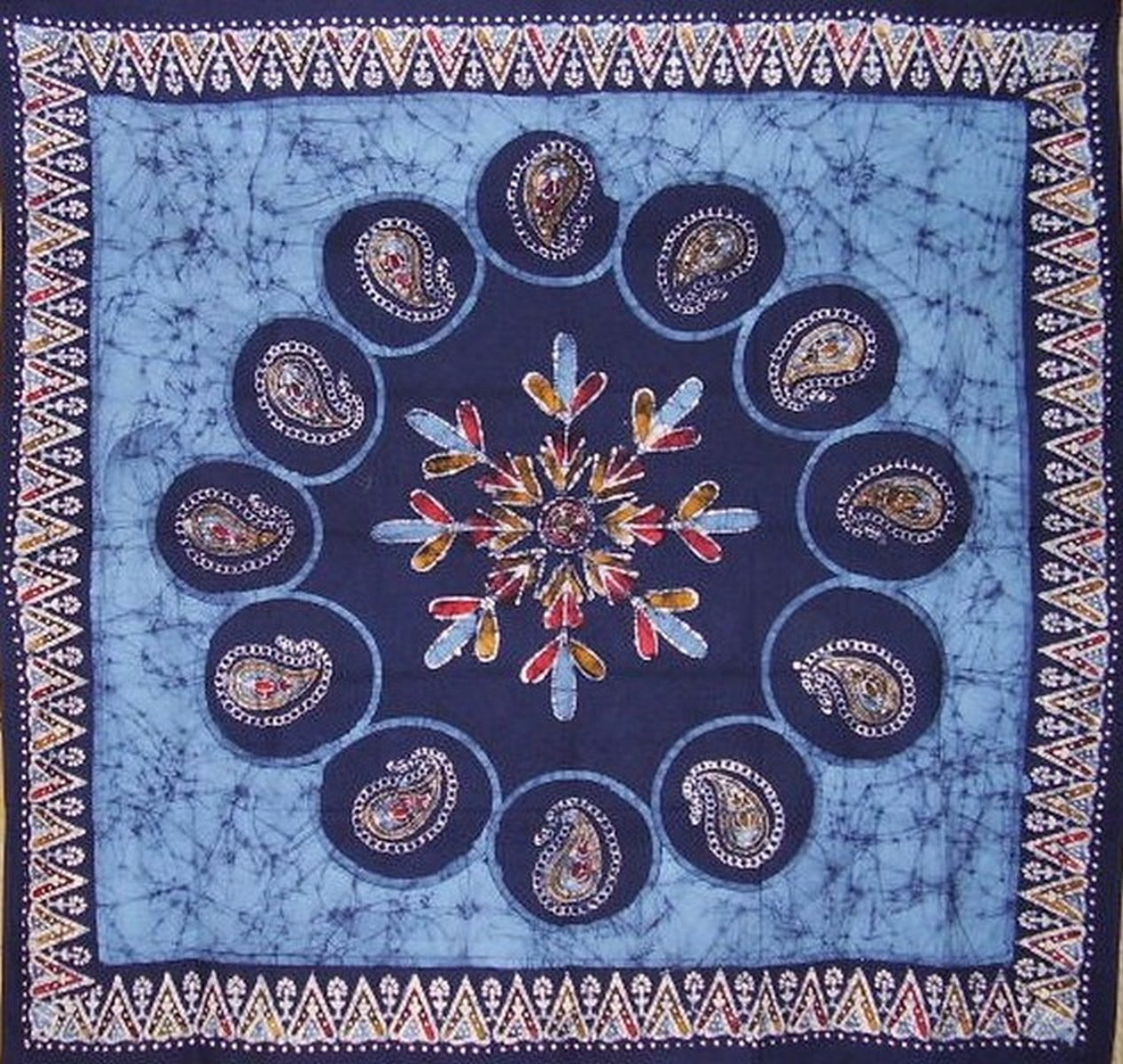 Batik Square Cotton Tablecloth 60" x 60" Blue - Walmart.com
