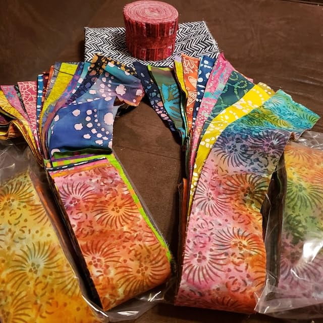 Batik Strips One Pound Bag Cotton Fabric Pre Cut Strip Pack - Walmart.com