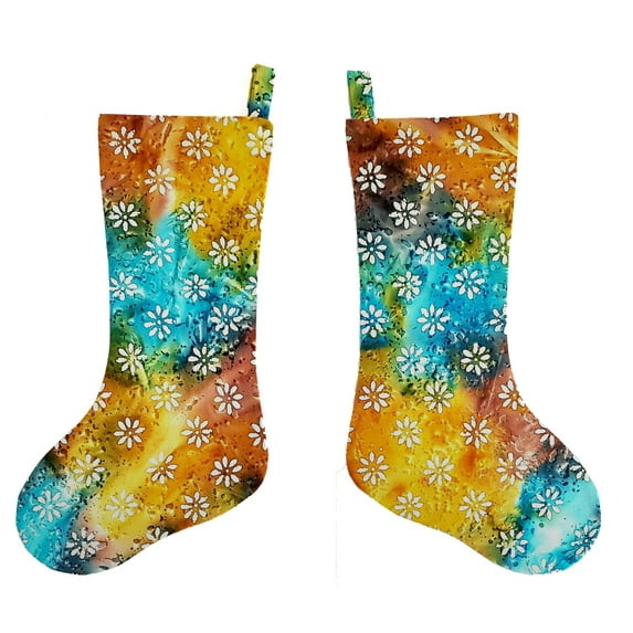 Batik Tie Dye Christmas Stocking by Penny's Needful Things (Orange Teal ...