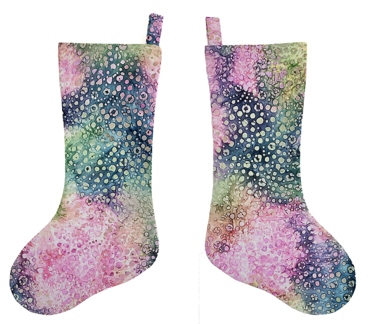 Batik Tie Dye Christmas Stocking by Penny's Needful Things (Pink Blue ...