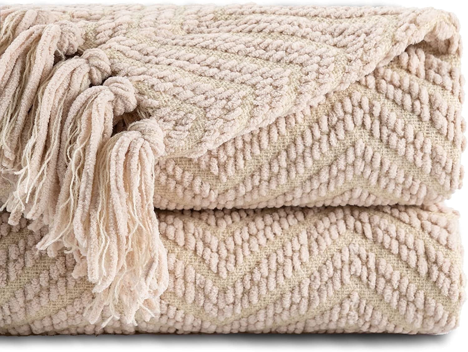 "Batilo Mantas Super Soft and Warm Knit Throw Blanket, Beige ...