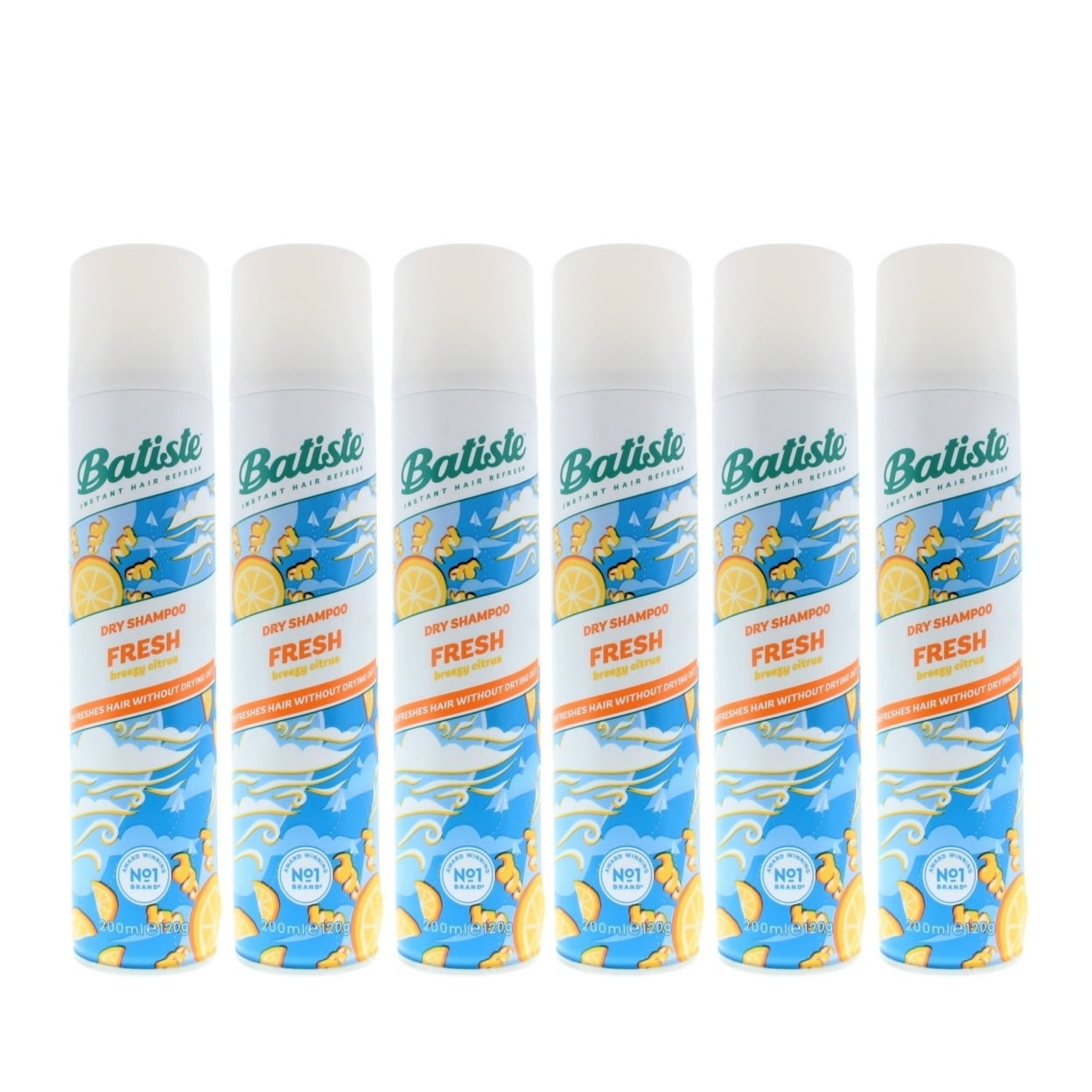 Batiste, Dry Shampoo, 200ml 6 Pack, Fresh Breezy Citrus - Walmart.com