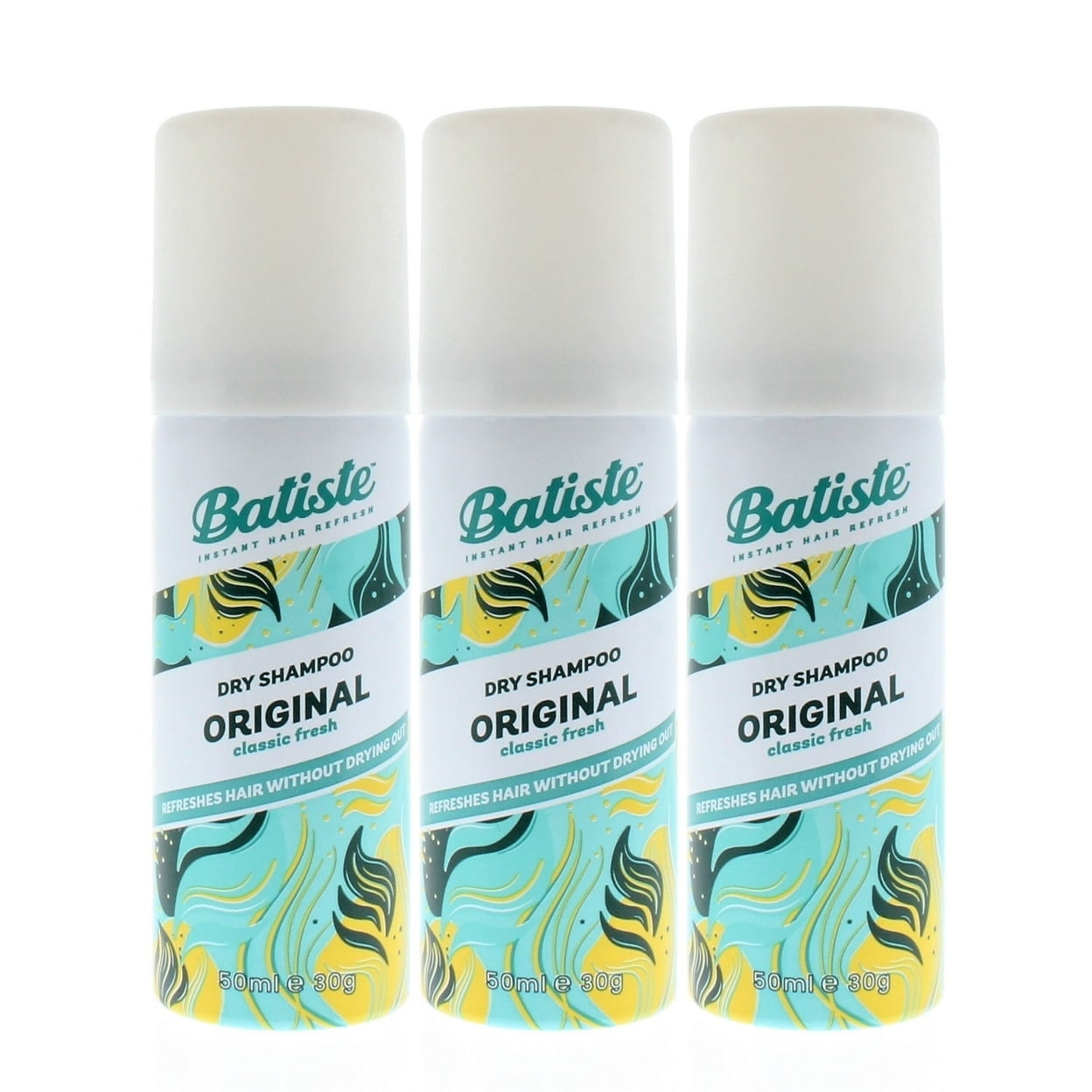 Batiste Dry Shampoo Original Classic Fresh 50ml 3-Pack Waterless Hair ...