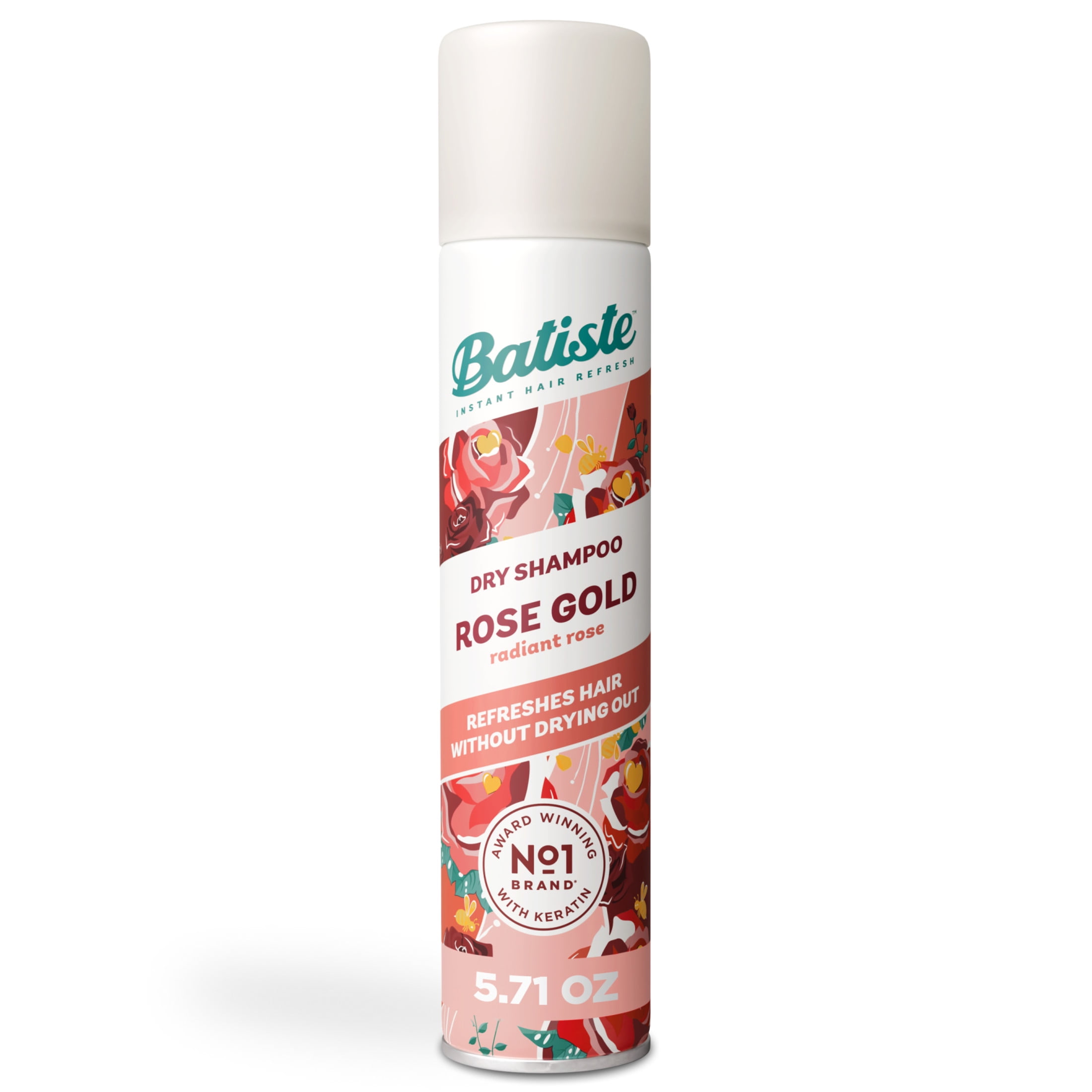 Batiste Rose Gold Dry Shampoo, Absorbs Oil & Grease, Rose Scent, 5.71 ...