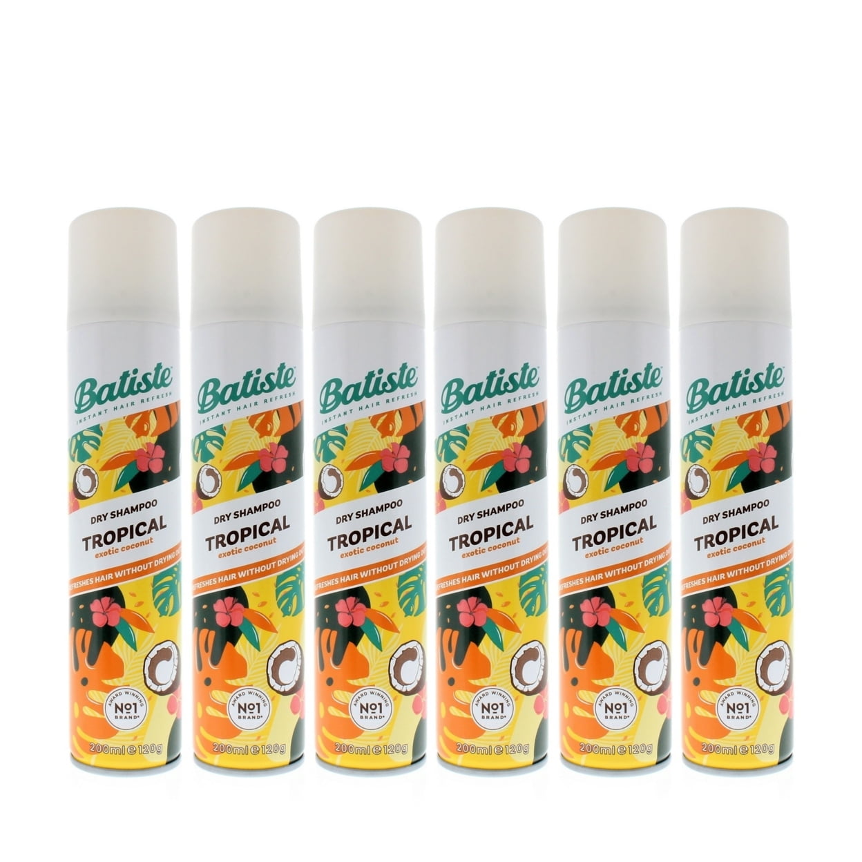 Batiste Dry Shampoo, Tropical Coconut Fragrance 200ml, 6-Pack - Walmart.com