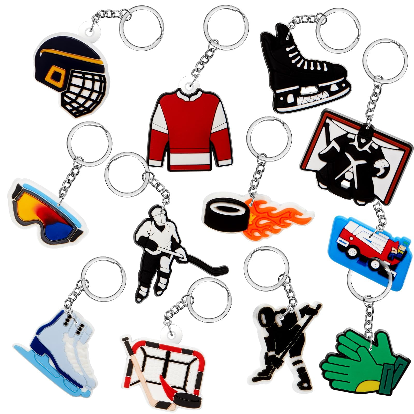 Batiyeer 36 Pack Hockey SBF3 Keychains Bulk Sports Ball Key Chains ...