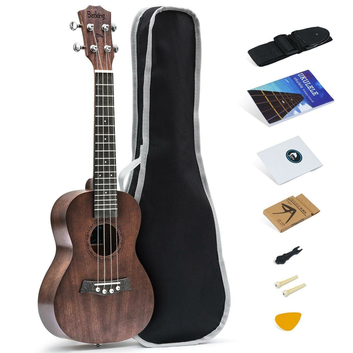 Batking Ukuleles Tenor 26'' Ukeleles Solid Top mahogany Tenor Uke Gig ...