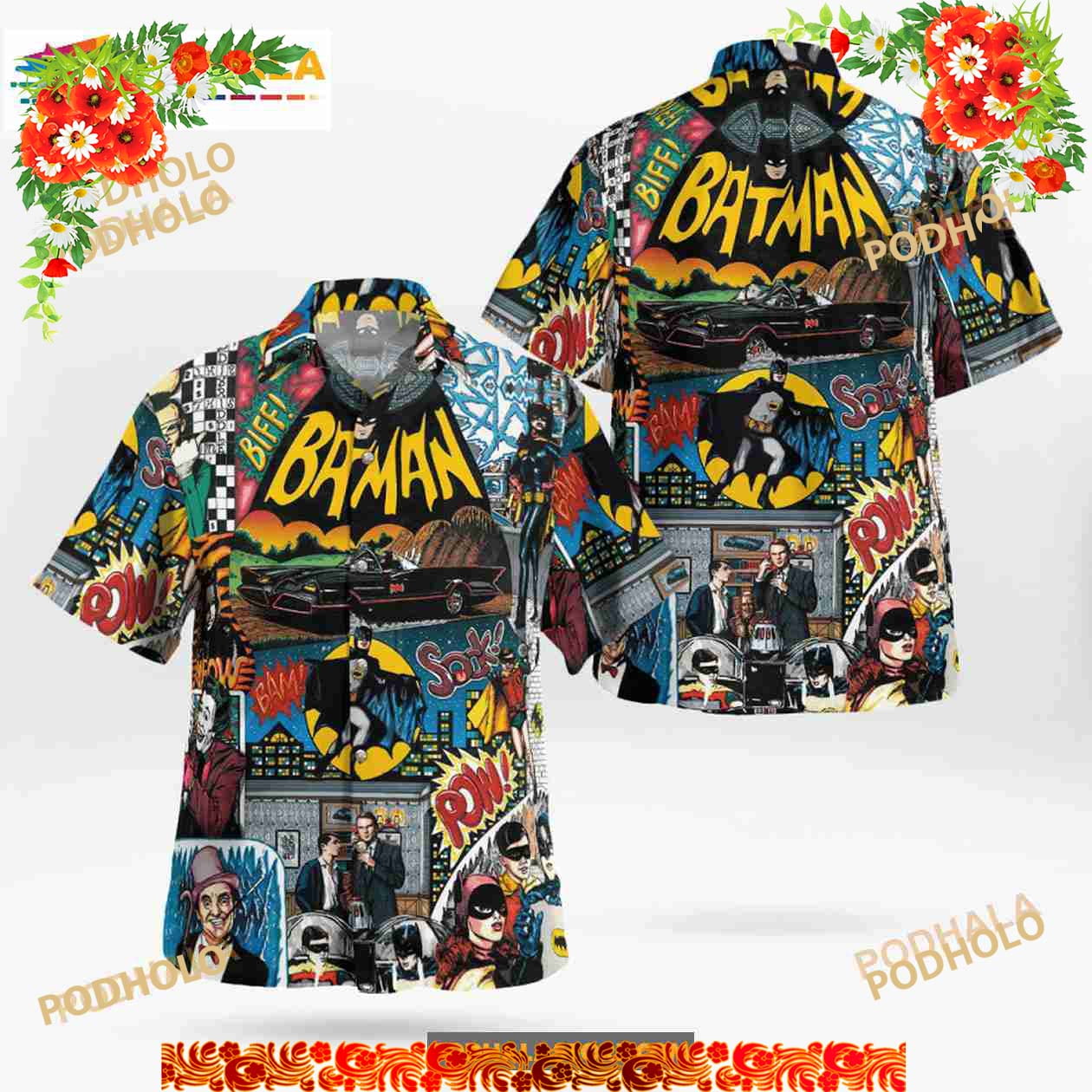 Batm Superheroes Characters Lovers Button Downs Summer Beach Hawaiian ...