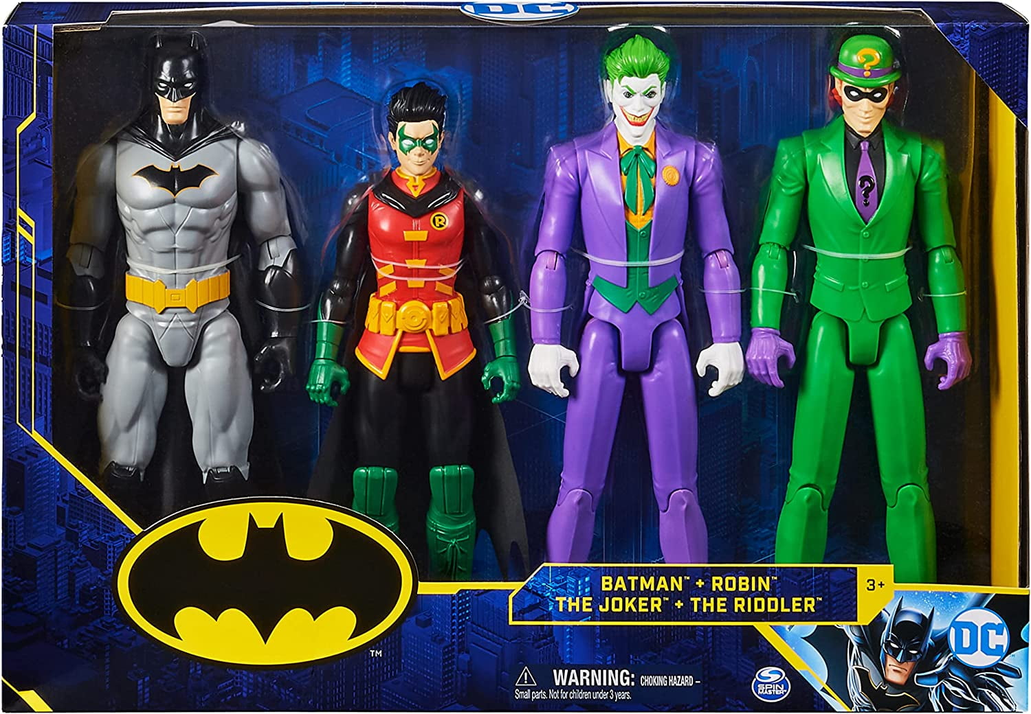 Batman Superhero Toy Set - 12-inch Action Figures 4-Pack DC for Kids ...