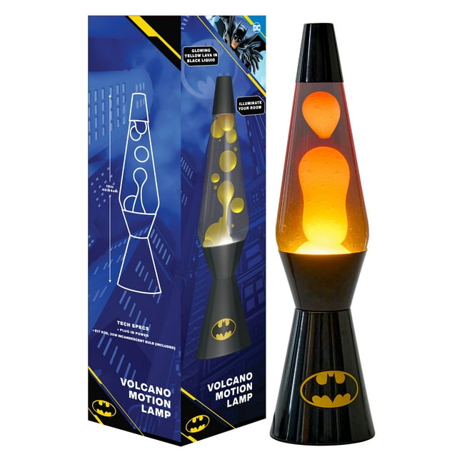 Batman 16" Lava Motion Volcano Lamp, Yellow Wax in Black Liquid ...