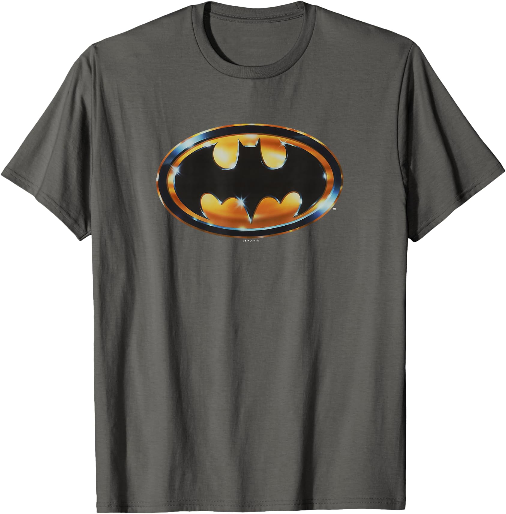 Batman (1989) Shiny Graphic Logo DTG Print Unisex T-Shirt,Charcoal ...
