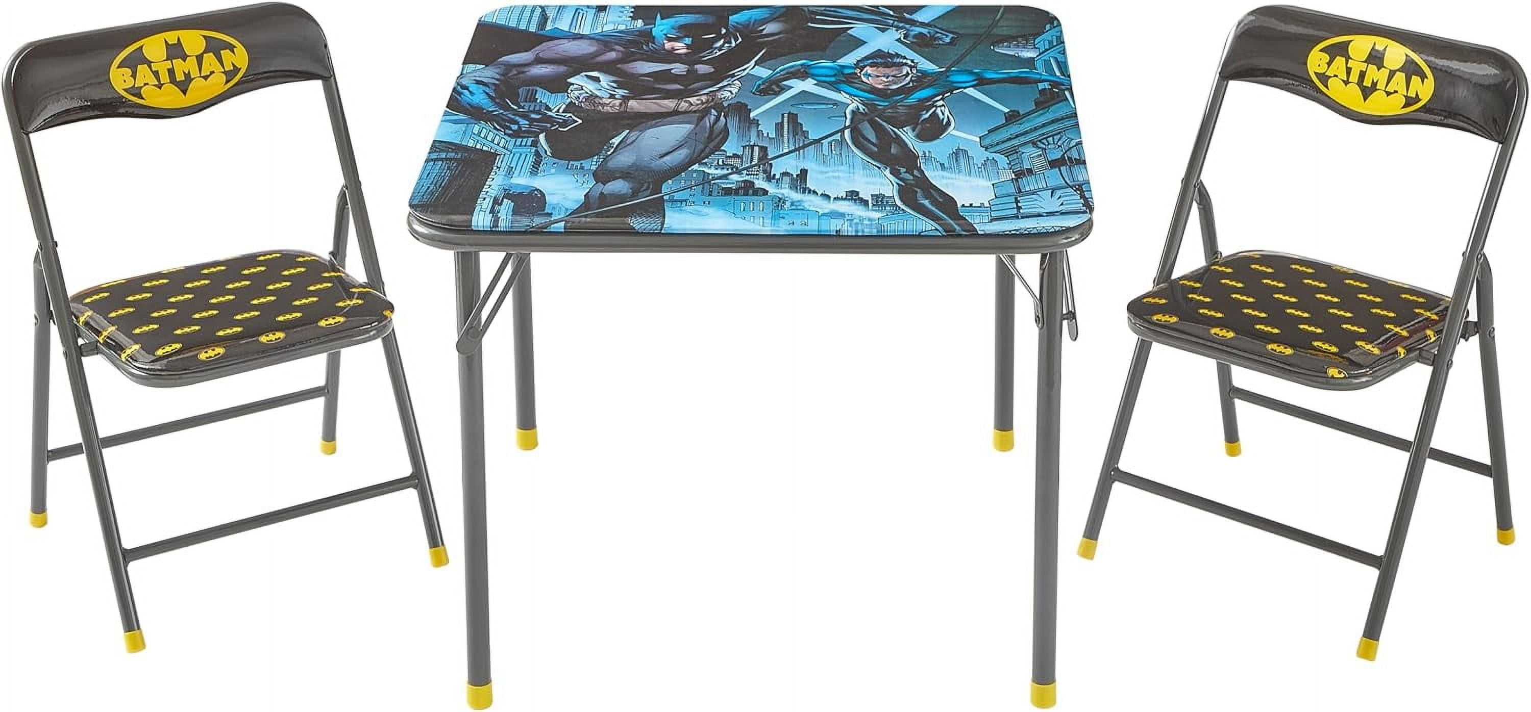 Batman 3 Piece Activity Square Table and 2 Folding Chairs Set, Ages 3 ...