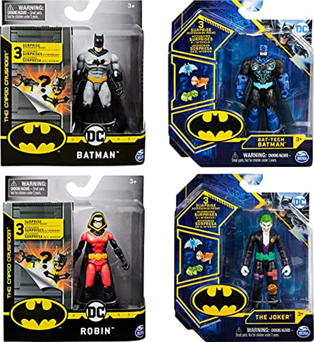 BATMAN 4 Inch Action Figure with 3 Mystery Accessories Mission 2 ...