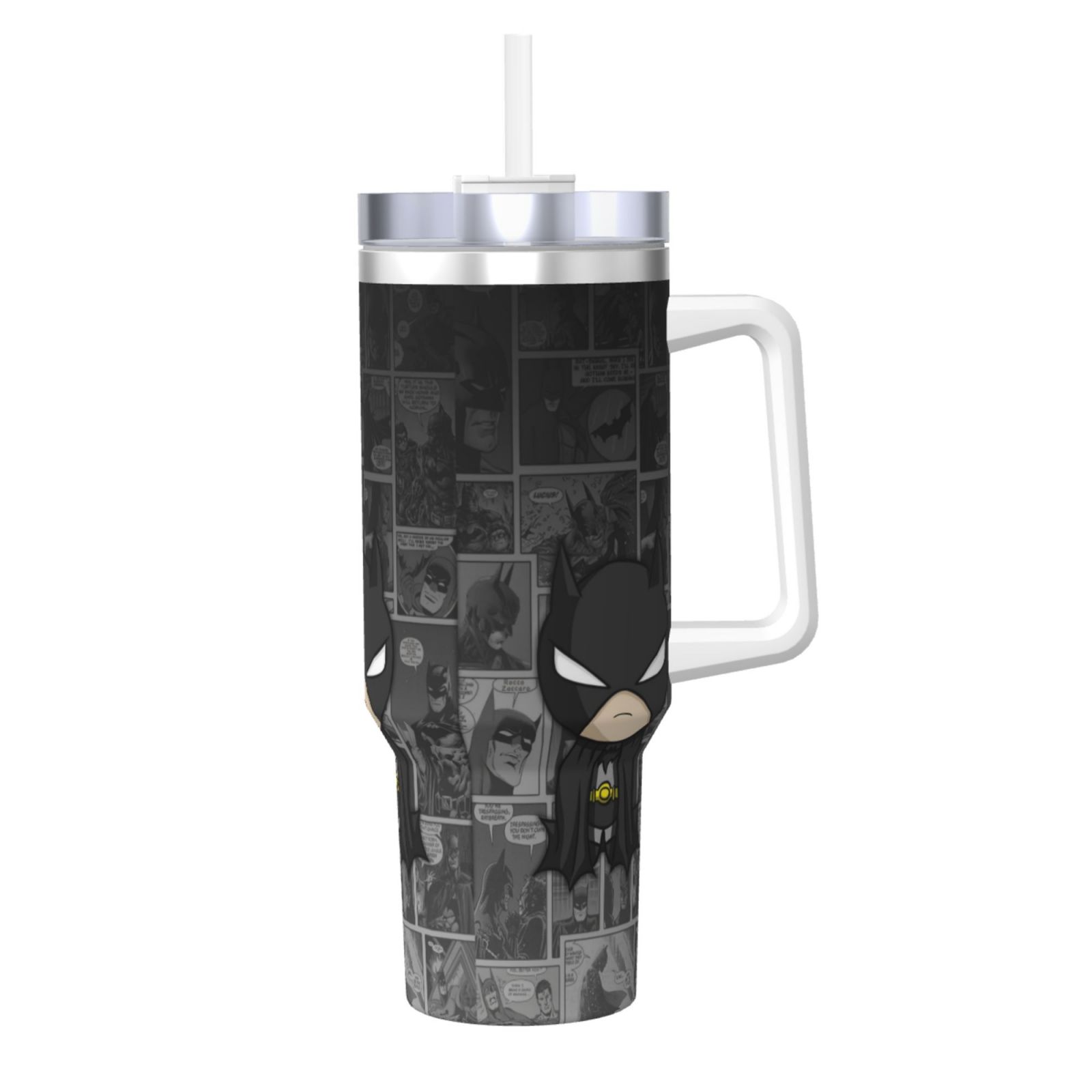 Batman 40oz Ice Bully With Handle Straw And Lid, Print Stainless Steel ...