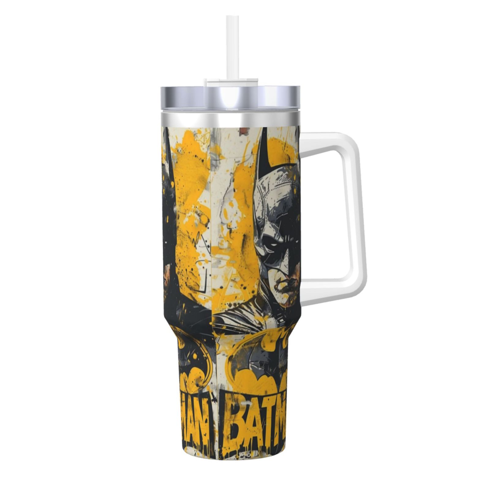 Batman 40oz Ice Bully With Handle Straw And Lid, Print Stainless Steel ...