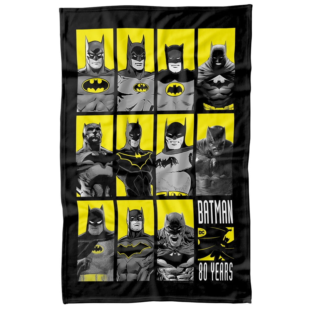 Batman 80 Years Batmen Fleece Blanket 36' x 58',80 Years Batmen ...