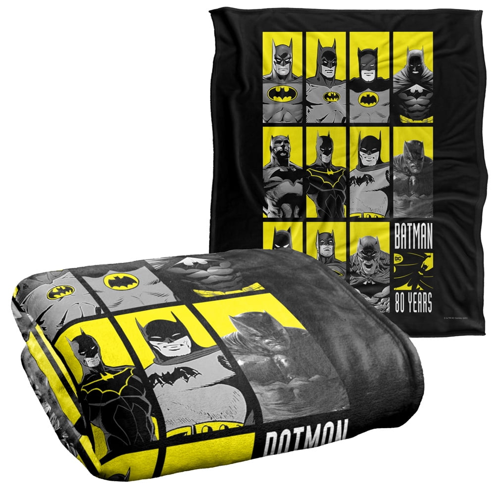 Batman 80 Years Batmen Officially Licensed Silky Touch Super Soft Throw ...