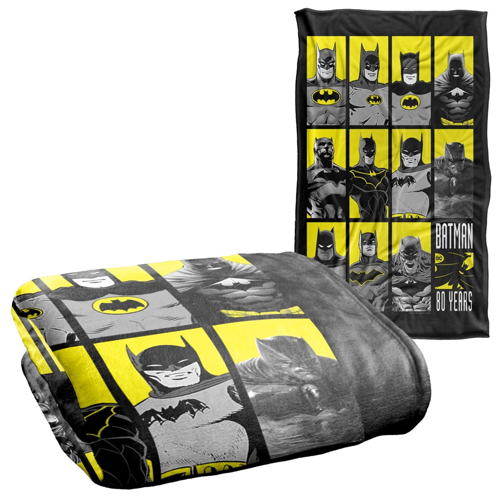 Batman 80 Years Batmen Silky Touch Super Soft Throw Blanket 36" x 58 ...